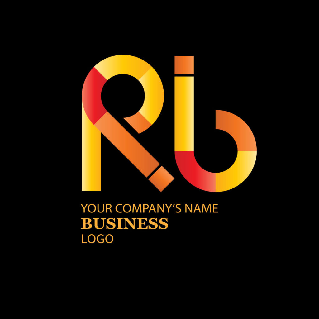 Modern Gradient Letters Rb Logo Design - MasterBundles