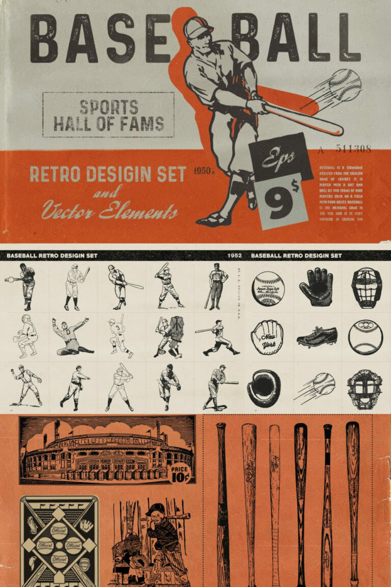 Retro Baseball Set – MasterBundles