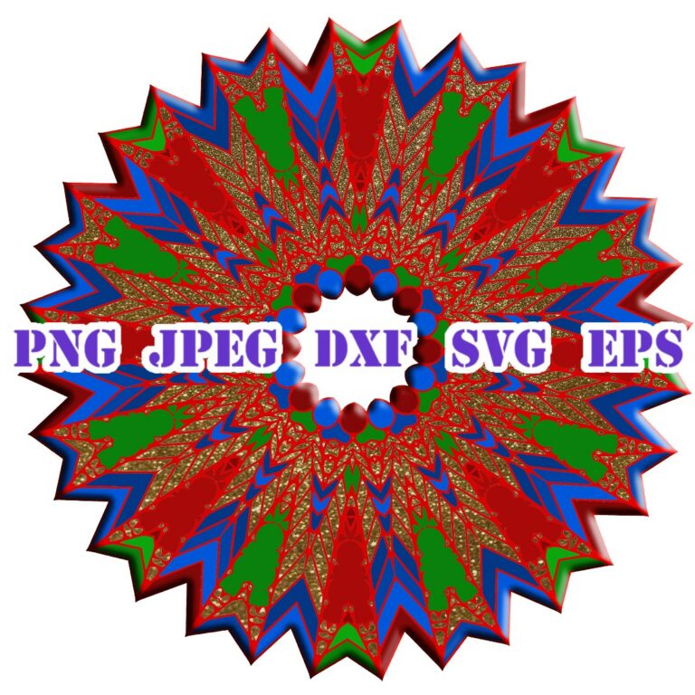 Glitter Christmas Holiday Mandala PNG JPEG DXF SVG EPS - MasterBundles