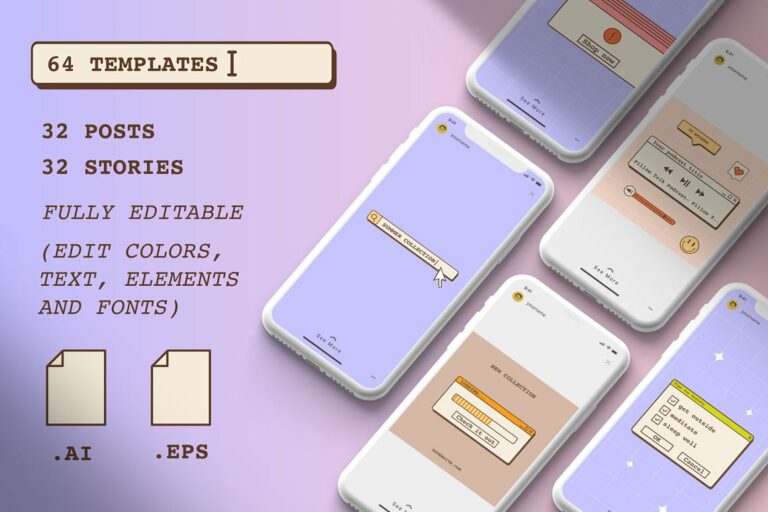 Retro Computer - Instagram Templates – MasterBundles