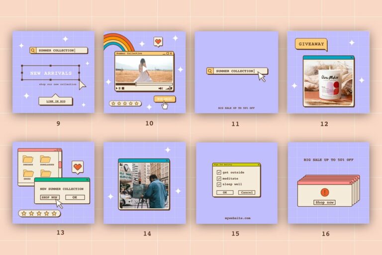 Retro Computer - Instagram Templates – MasterBundles
