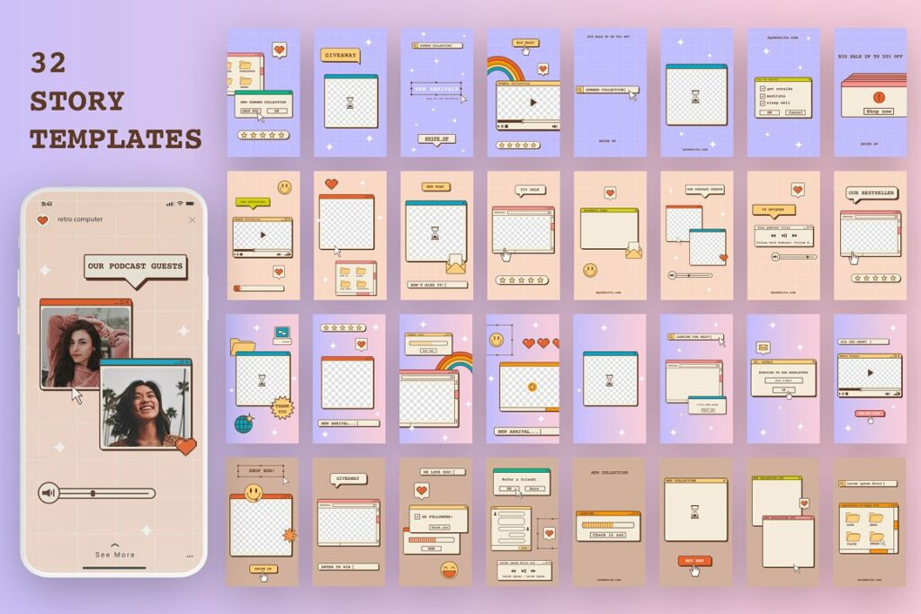 Retro Computer - Instagram Templates – MasterBundles