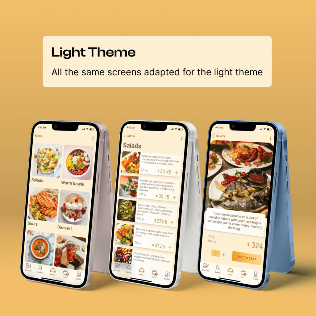 Restaurant Food Delivery App Concept - MasterBundles