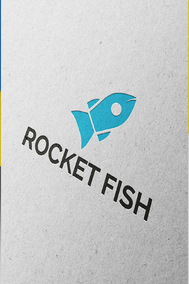 Minimal Rocket Fish Logo Design - MasterBundles