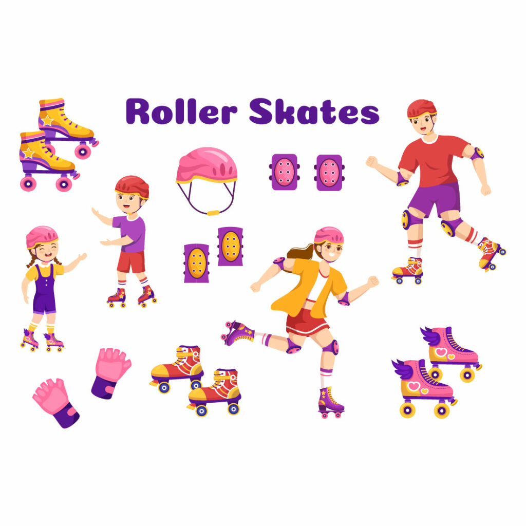 13 Riding Roller Skates Illustration - MasterBundles