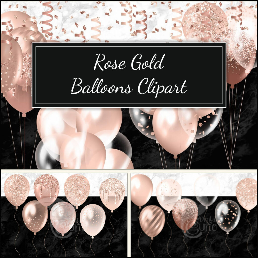 Rose Gold Balloons Clipart – MasterBundles