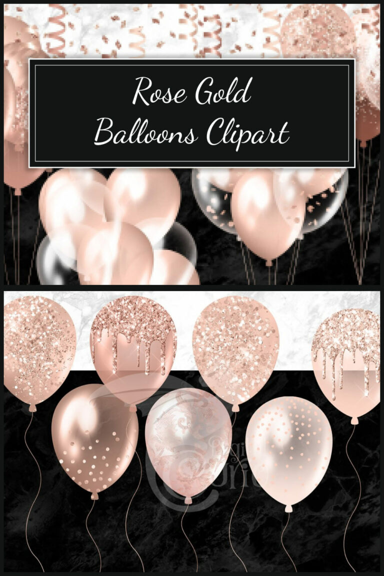 Rose Gold Balloons Clipart – MasterBundles