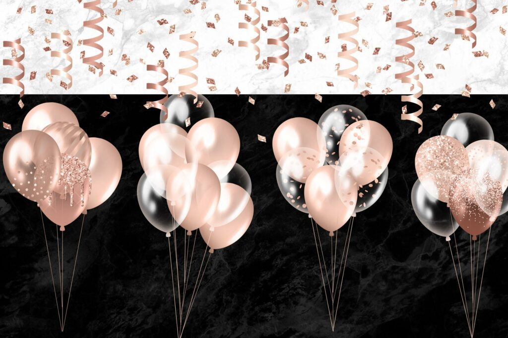 Rose Gold Balloons Clipart – MasterBundles