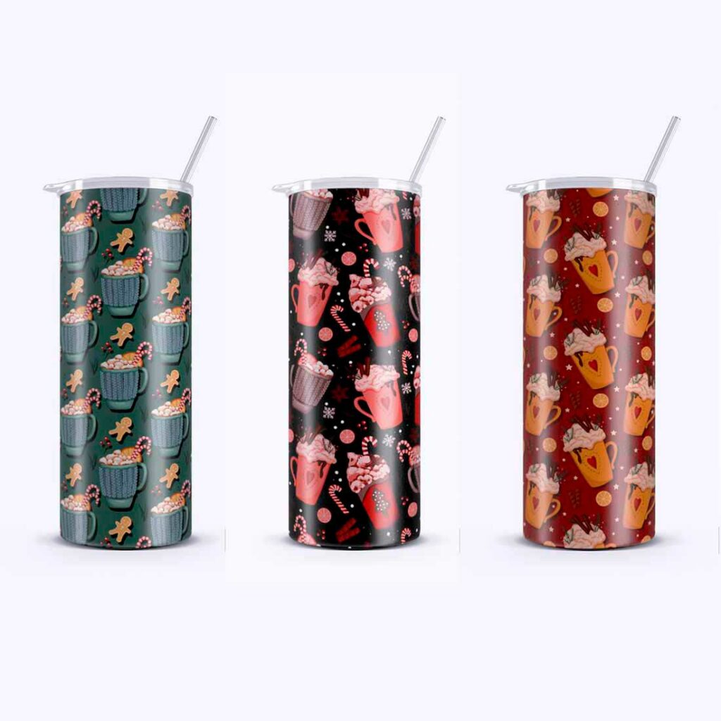 Winter Cocoa Sublimation Patterns Design - MasterBundles