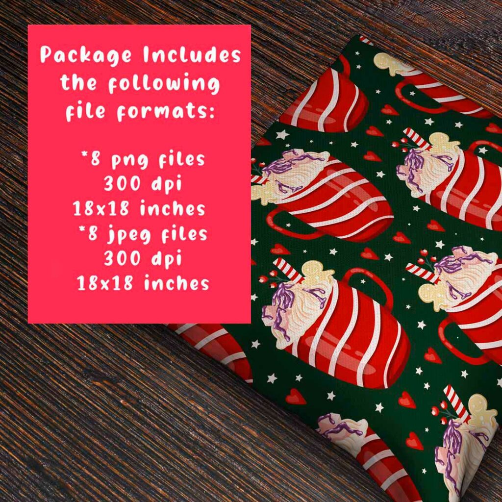 Winter Cocoa Sublimation Patterns Design - MasterBundles