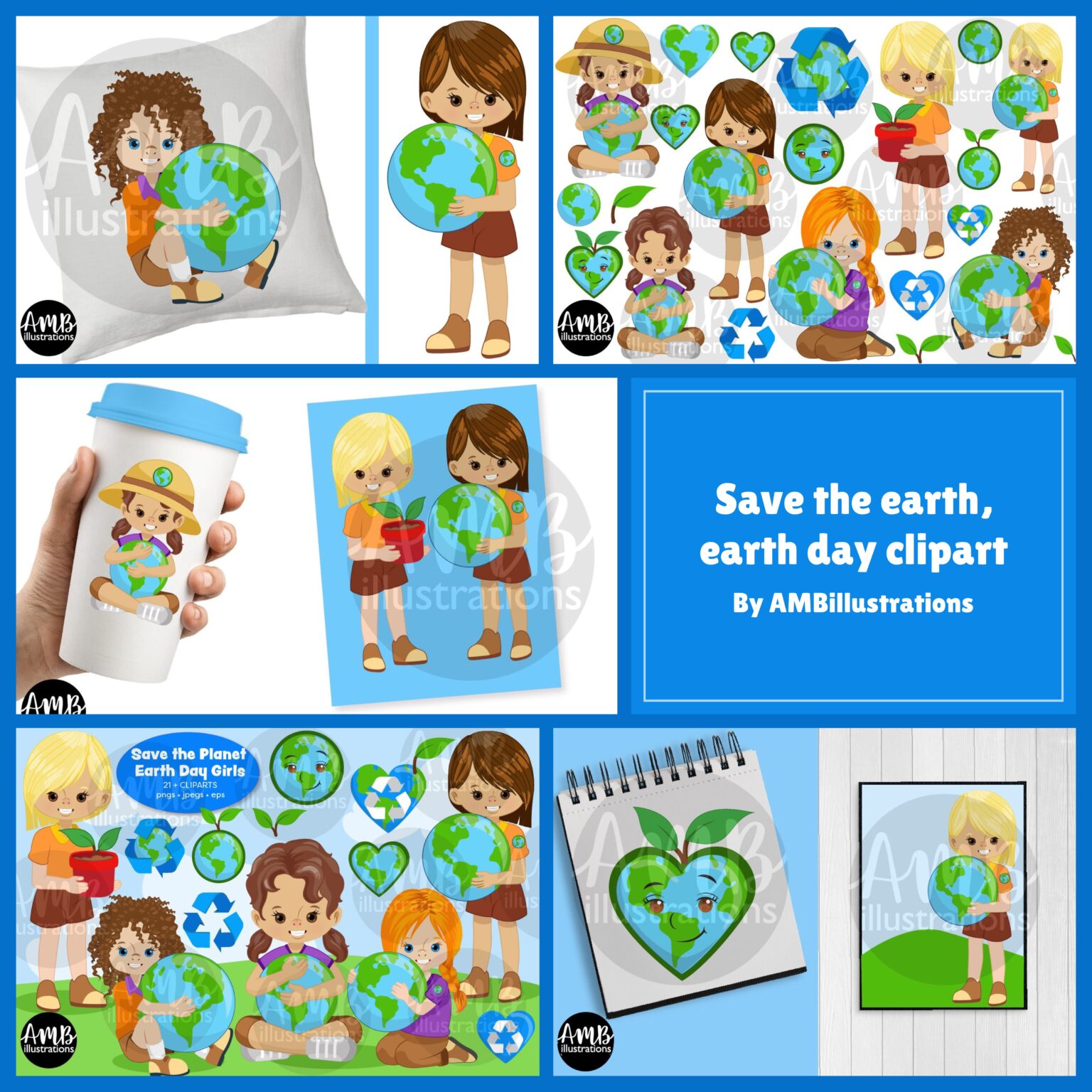 Save the Earth, Earth Day Clipart – MasterBundles