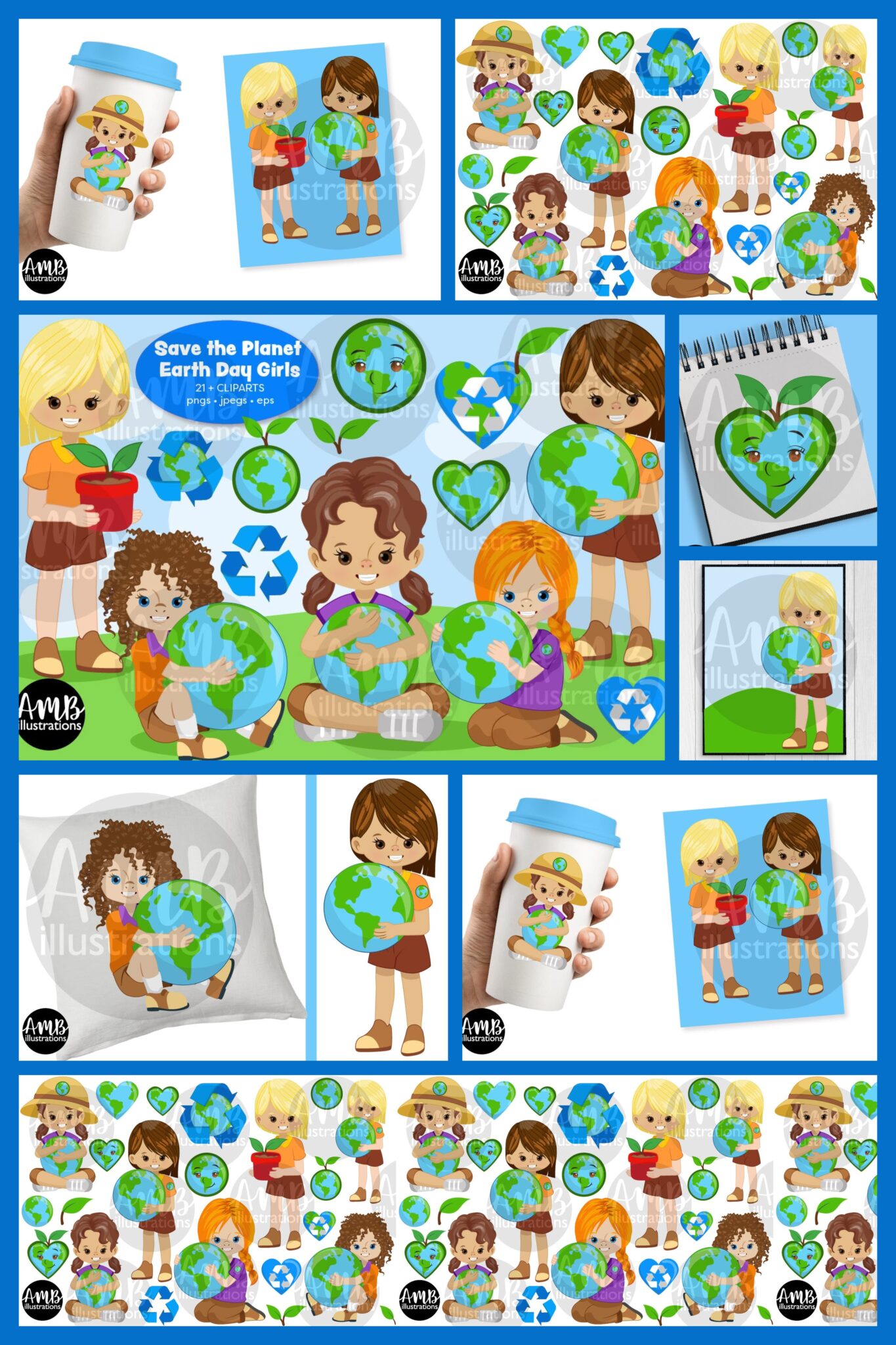 Save the Earth, Earth Day Clipart – MasterBundles