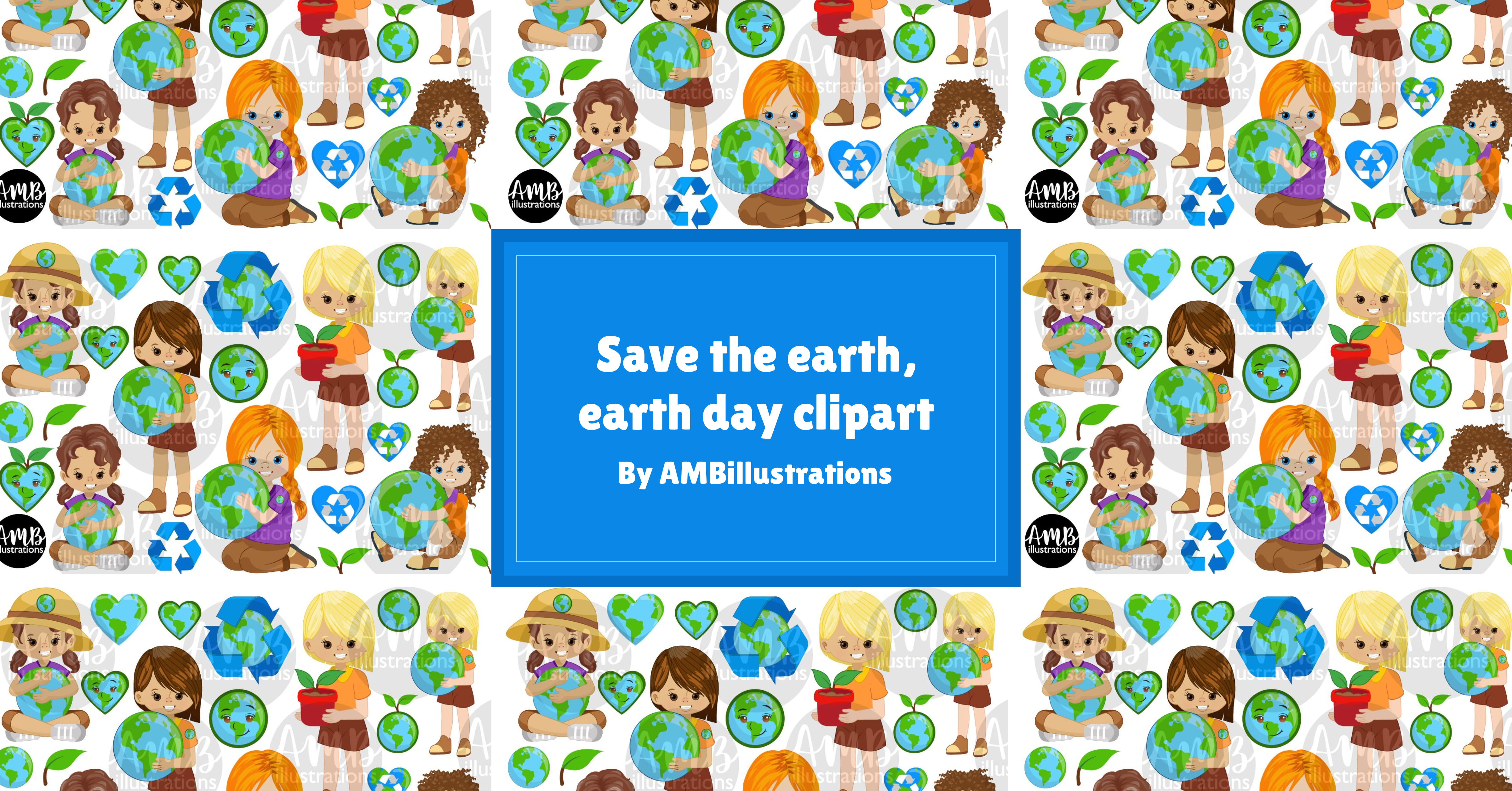 Save the Earth, Earth Day Clipart – MasterBundles