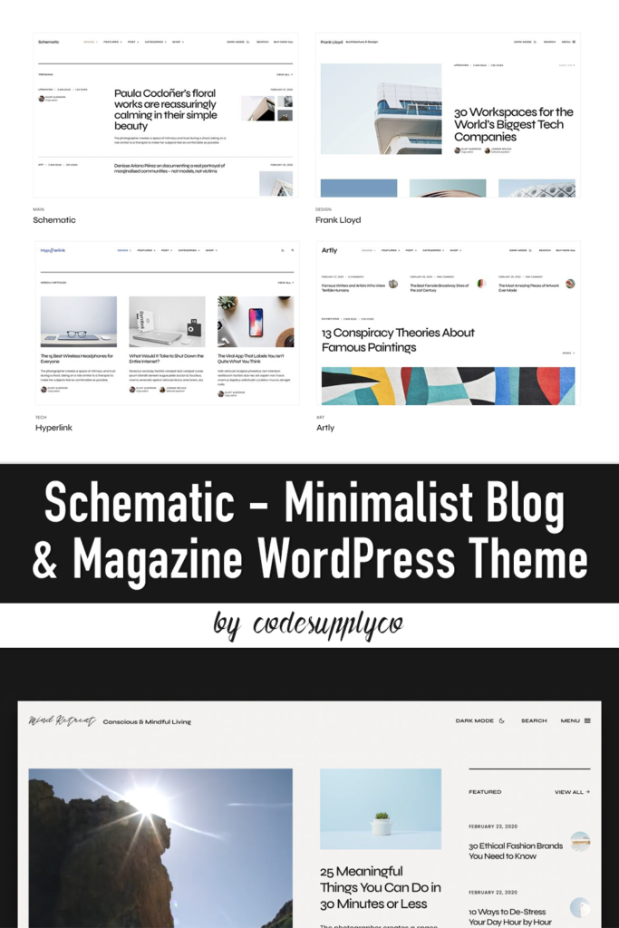 Schematic - Minimalist Blog & Magazine WordPress Theme – MasterBundles