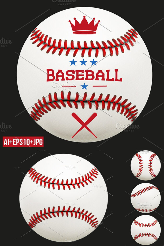 Set of Baseball Ball. Vector+JPEG – MasterBundles