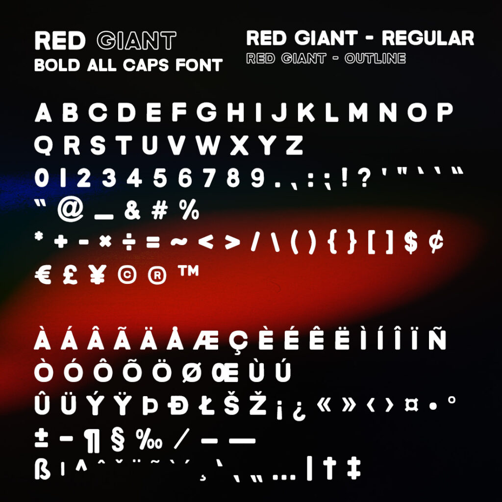 Sans Serif Red Giant Bold Font - MasterBundles