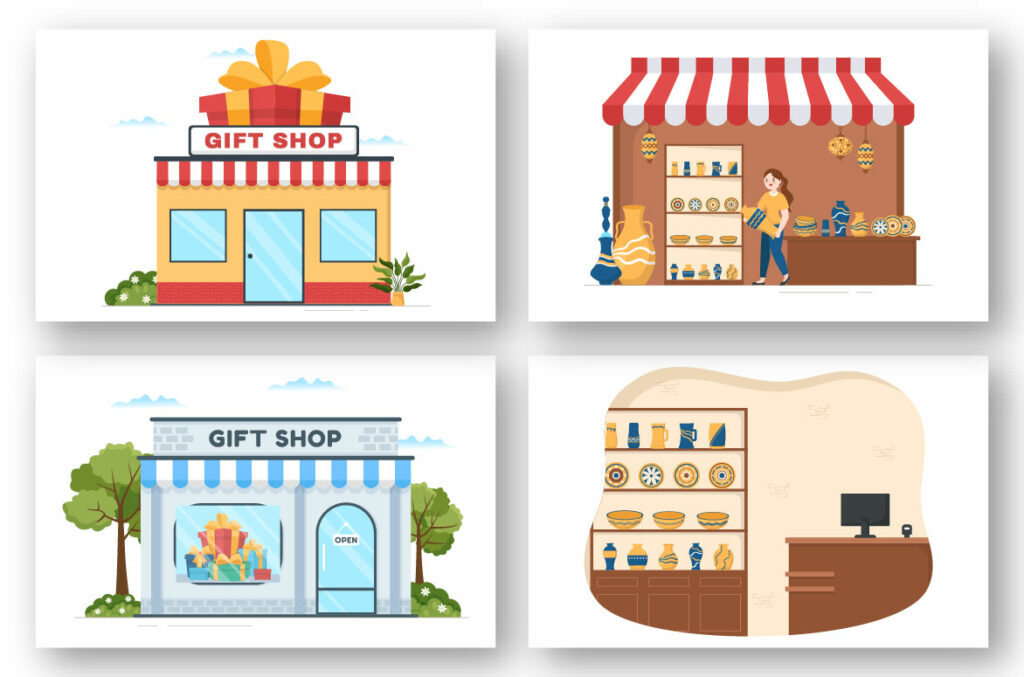 12 Souvenir Shop and Gifts Illustration - MasterBundles