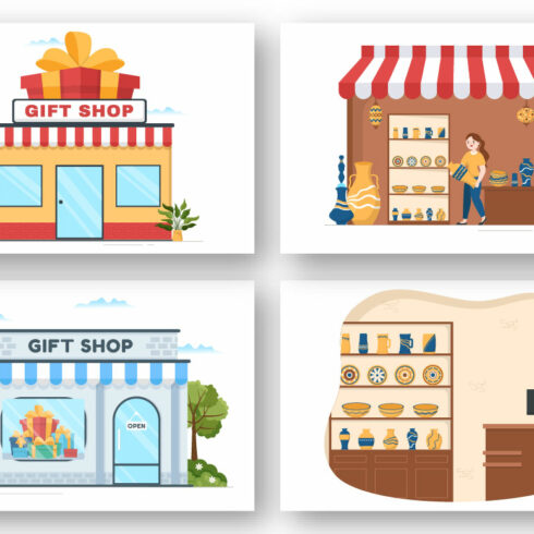 12 Souvenir Shop and Gifts Illustration | MasterBundles