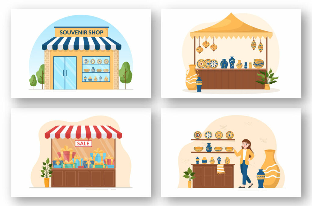 12 Souvenir Shop and Gifts Illustration - MasterBundles