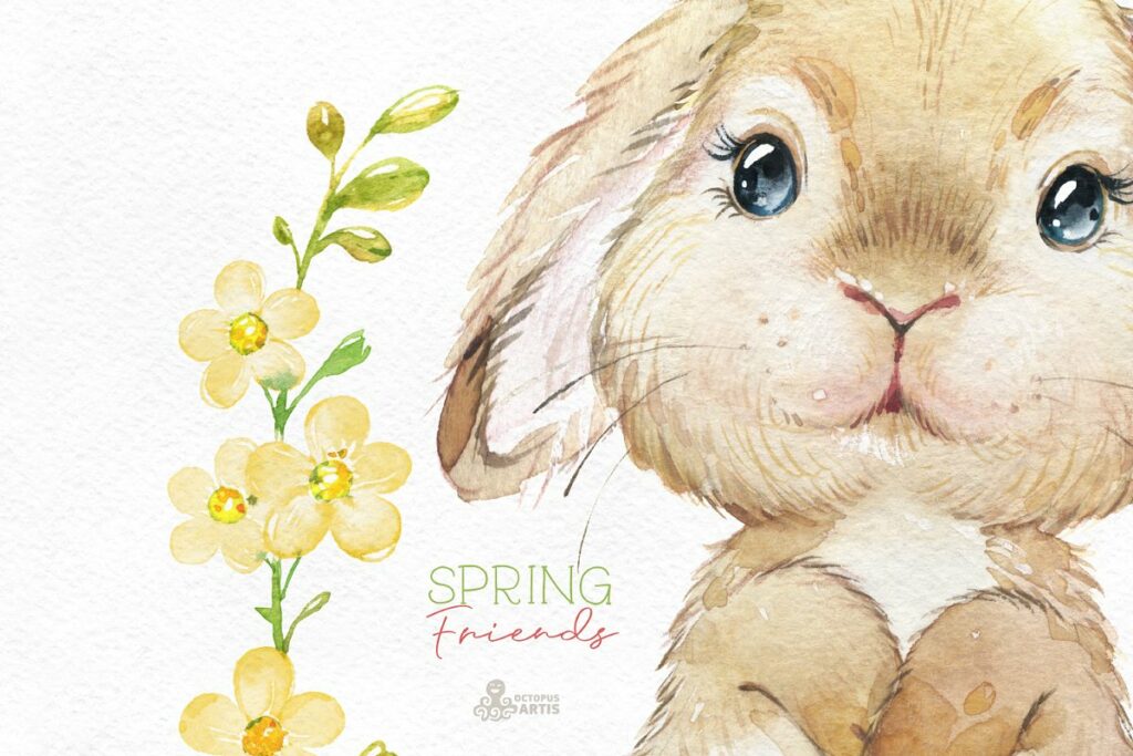 Spring Friends. Watercolor Set – MasterBundles