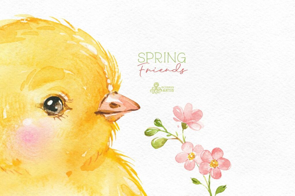 Spring Friends. Watercolor Set – MasterBundles