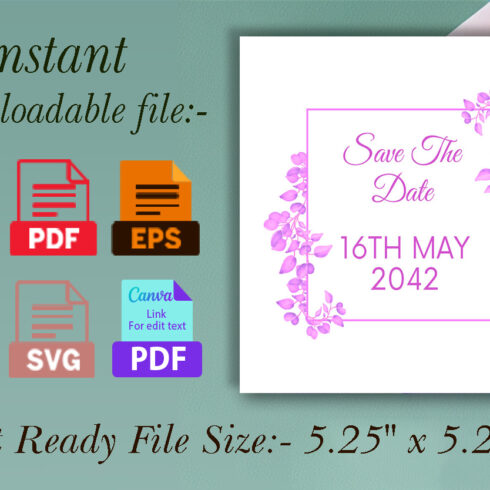 Beautiful Leaf Wedding Invitation Card | MasterBundles