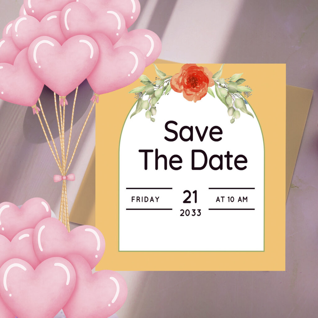 Red Floral Wedding Ceremony Card Design - MasterBundles