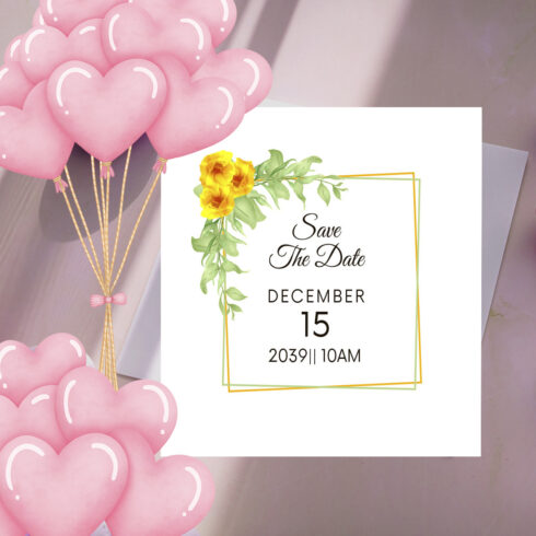 Beautiful Yellow Wedding Card Design - MasterBundles