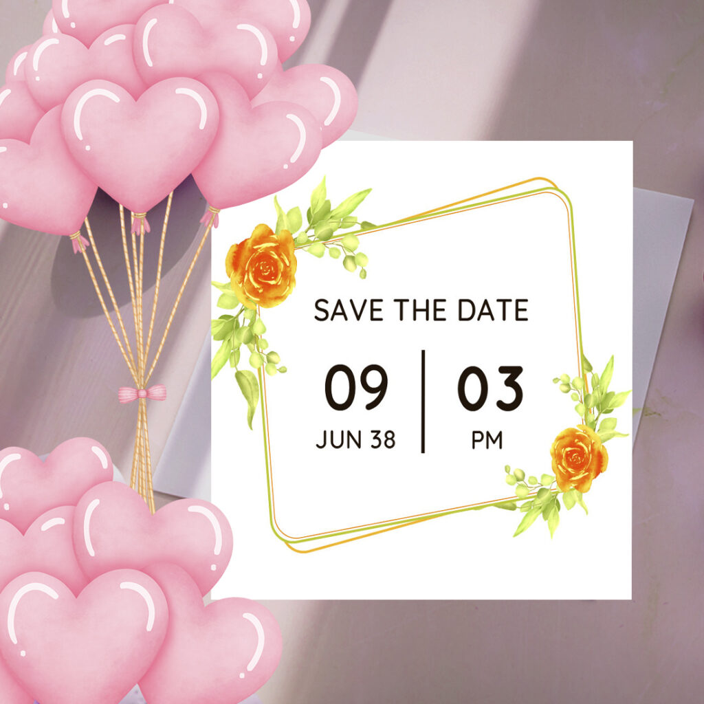 Wedding Ceremony Card with Yellow Floral - MasterBundles