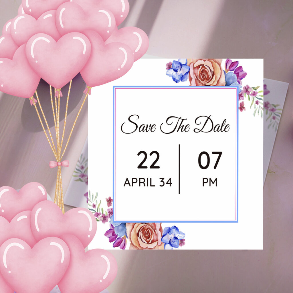 Pink Rose Floral Wedding Ceremony Card - MasterBundles