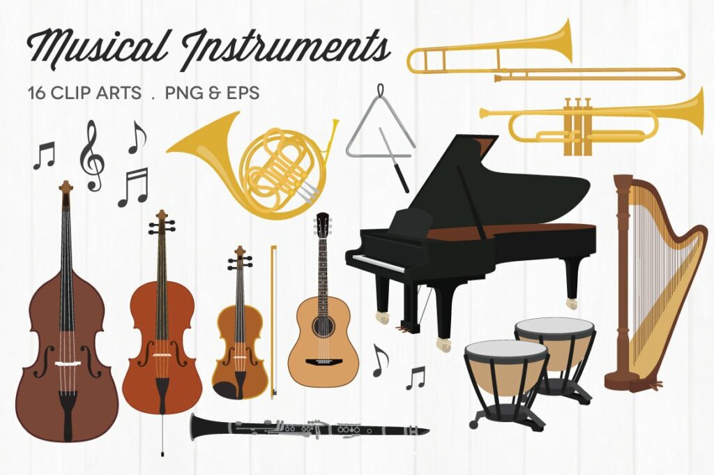 Musical Instruments Clip Art – MasterBundles