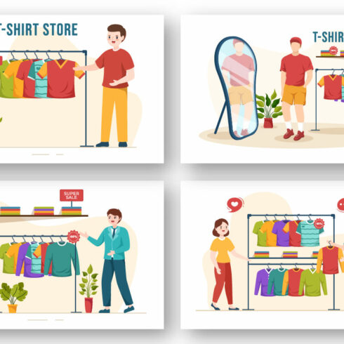 13 T shirt Store Illustration | MasterBundles