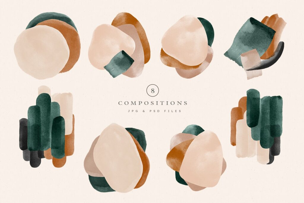Earthy Abstract Shapes + Logos – MasterBundles