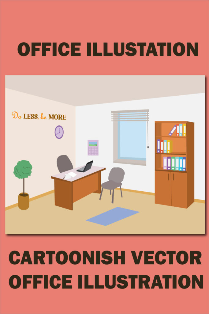 Simple Office Vector Illustration with Office Interior - MasterBundles