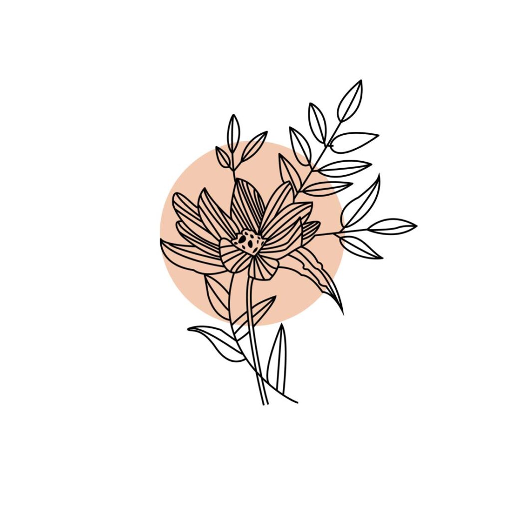 Single Clean And Beautiful Flower Line Art - Only $3 - MasterBundles