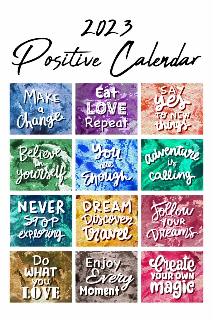 Calendar 2023 Motivational Quotes - MasterBundles
