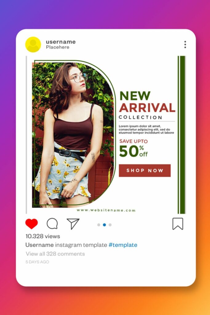Stylish Fashion Clothing Social Media Post Template Design - MasterBundles
