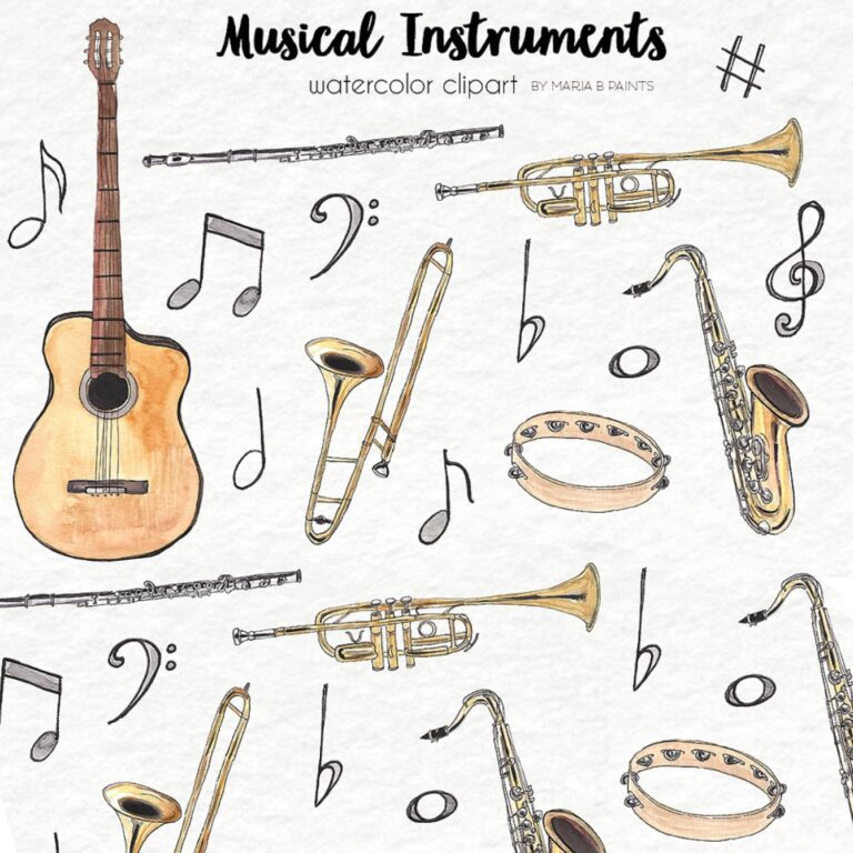 Watercolor Clip Art - Music – MasterBundles