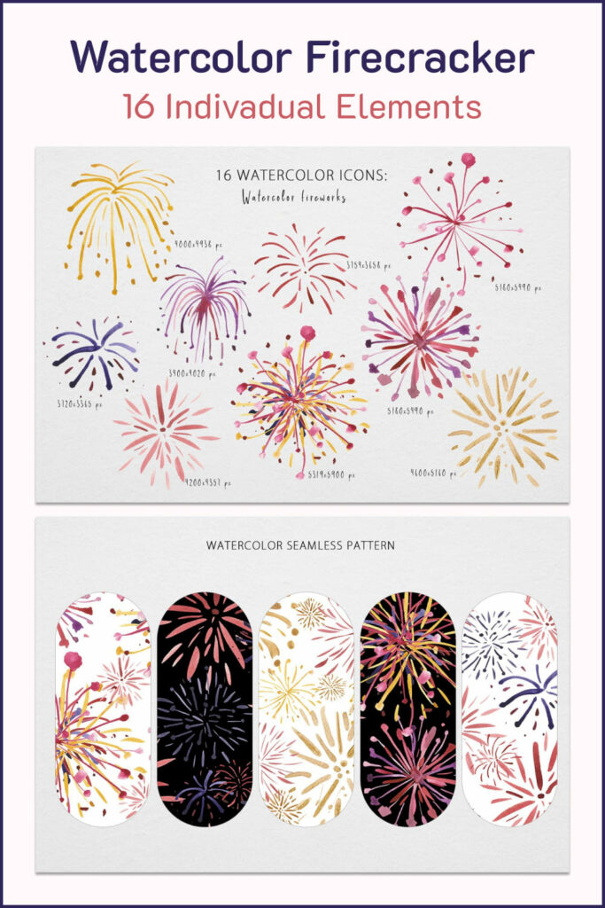 Watercolor Firecracker – MasterBundles