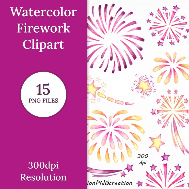 50 Rainbow Fireworks Clip Art | MasterBundles