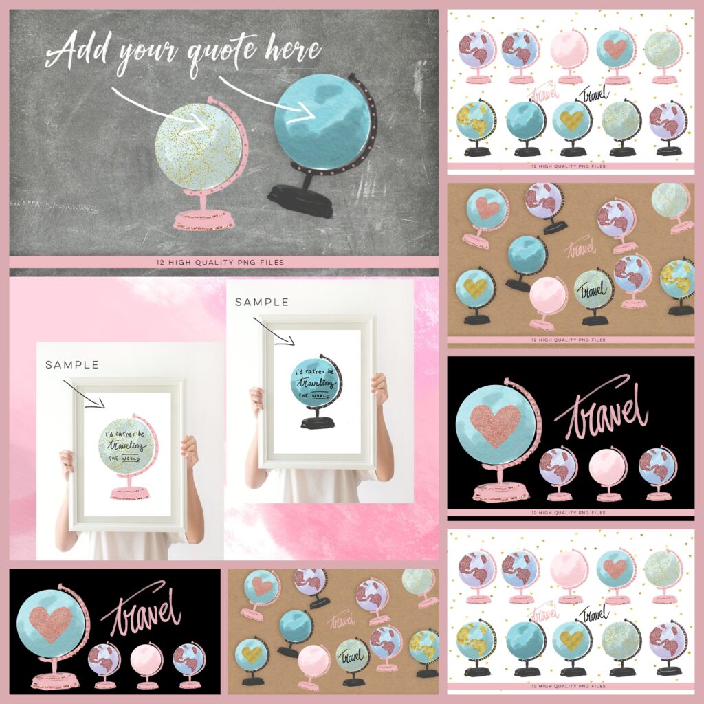Watercolor Globe Clipart – MasterBundles