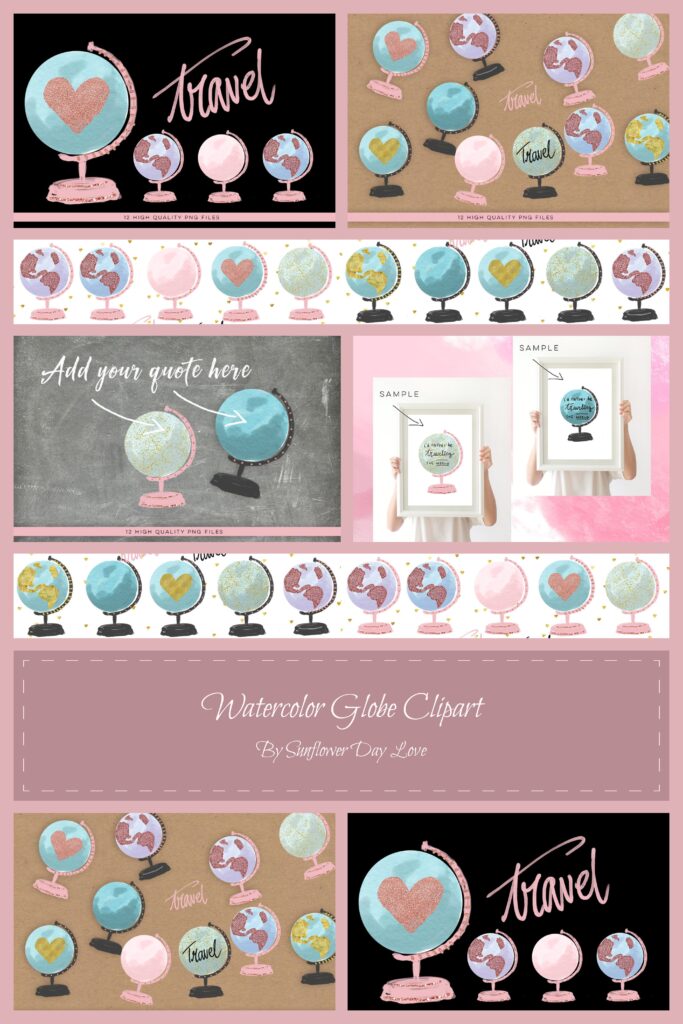 Watercolor Globe Clipart – MasterBundles