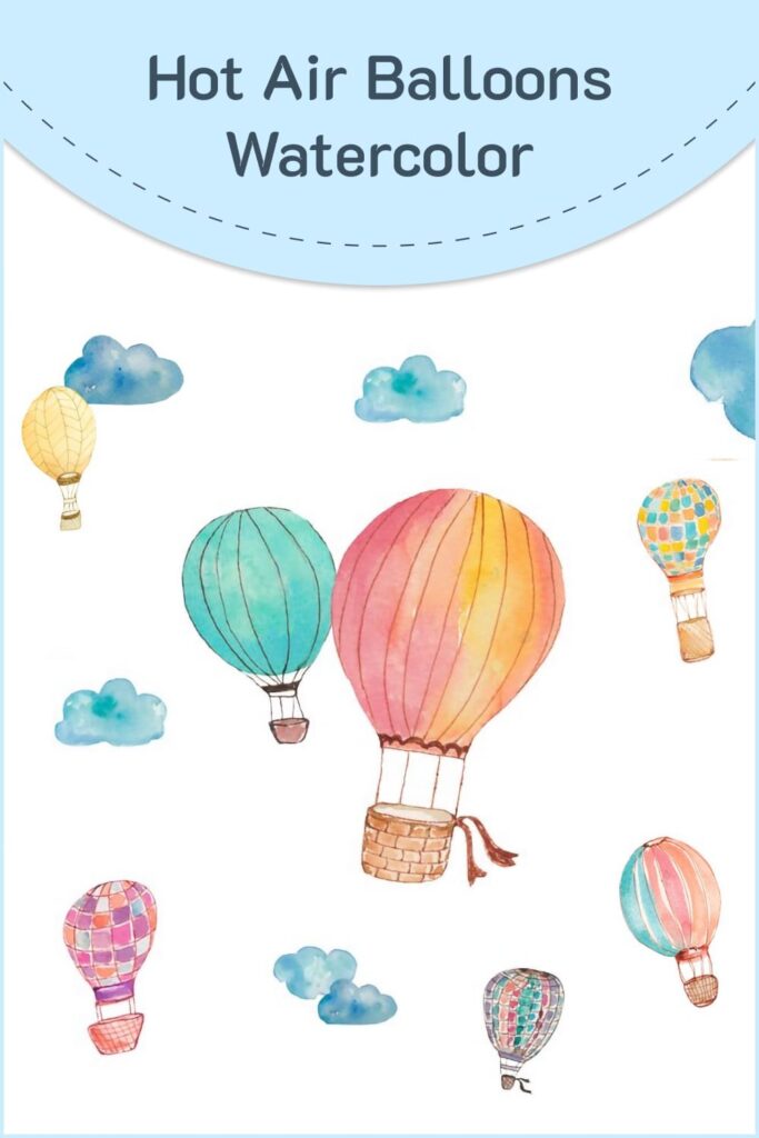 Watercolor Hot Air Balloons – MasterBundles