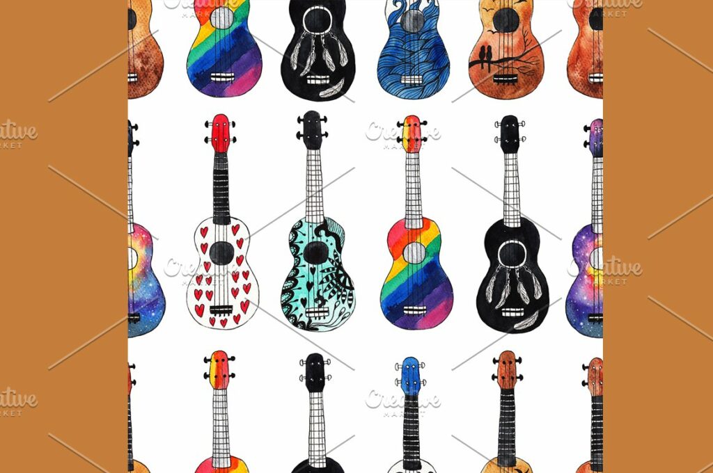 Watercolor Ukulele Set – MasterBundles