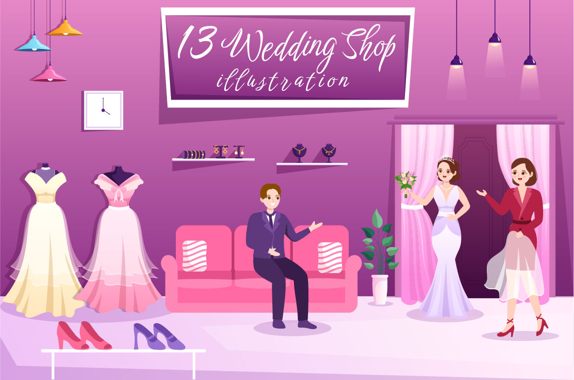 13 Wedding Shop Illustration - MasterBundles