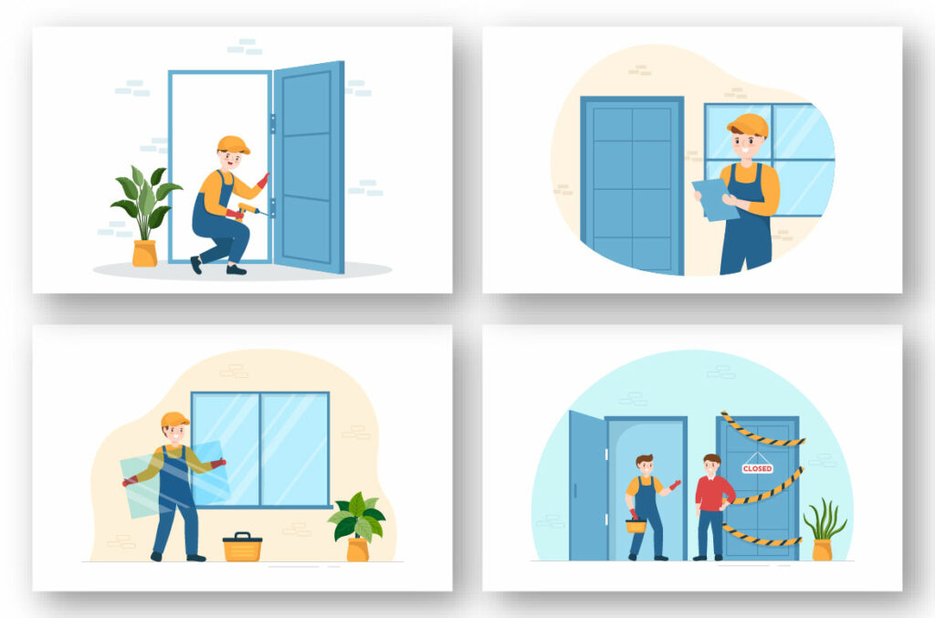 13 Window and Door Installation Service Illustration - MasterBundles