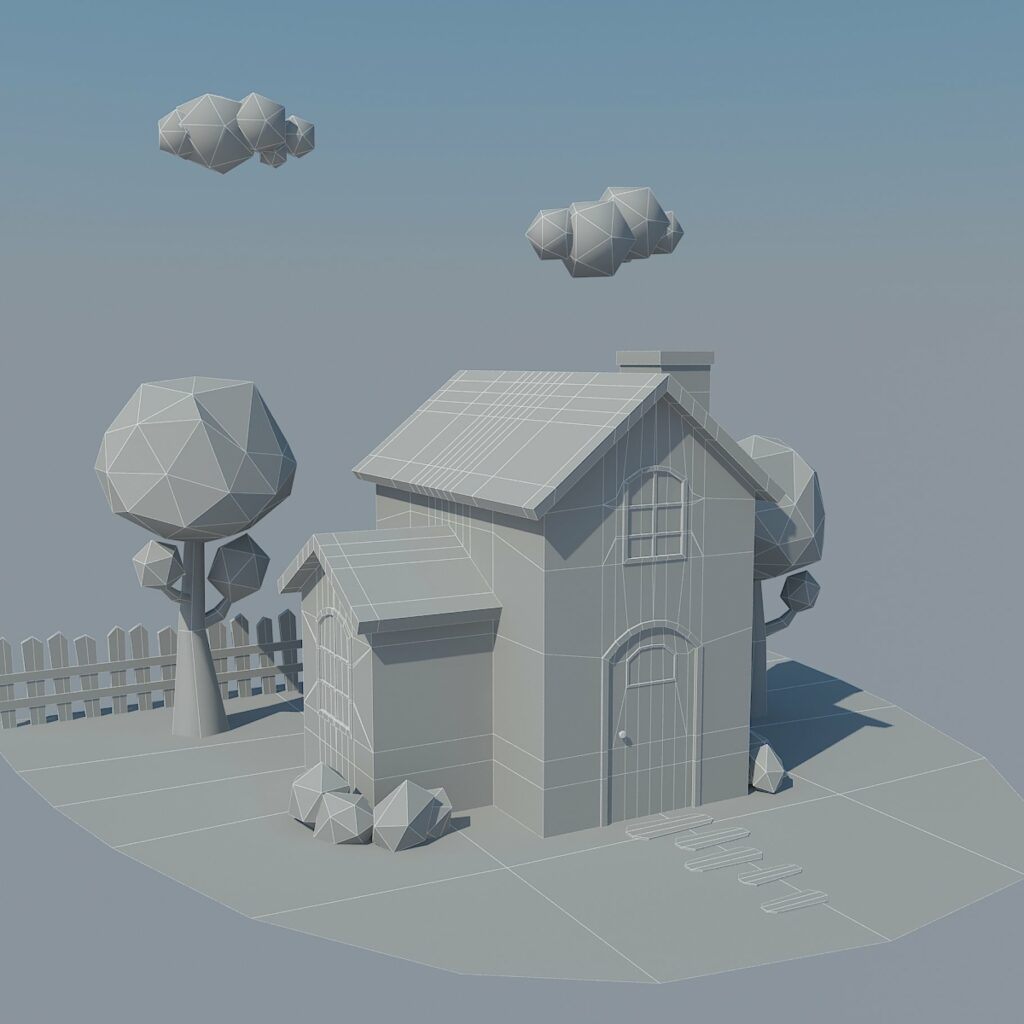 Low Poly House 3D Model – MasterBundles