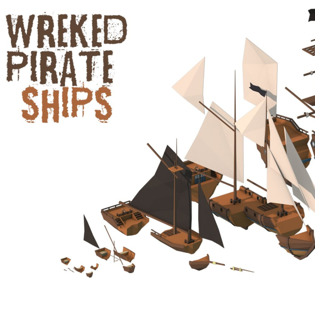 Low Poly Pirate Ships – MasterBundles
