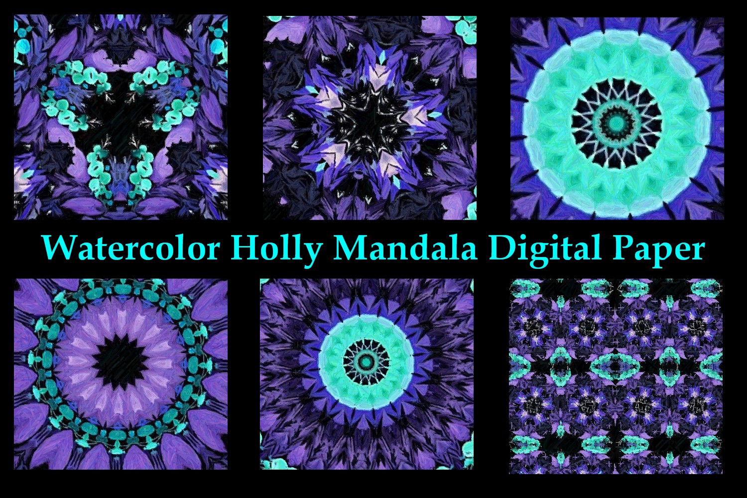 Purple Holly Digital Paper Design - MasterBundles