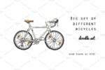 Big Set Of Different Bicycles | MasterBundles